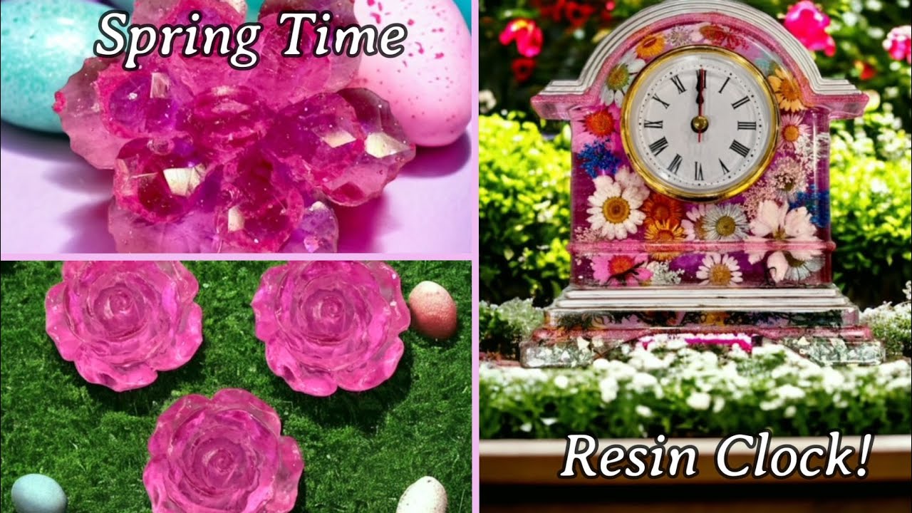 #426 Spring Resin Clock With Layered Dried Pressed Flowers - YouTube