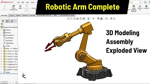 Robotic Arm in solidworks | 3D Modeling and Assembly - YouTube