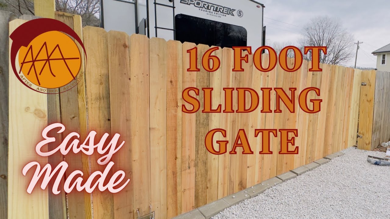 Building a 16 ft wooden sliding gate easily made. #vlog - YouTube