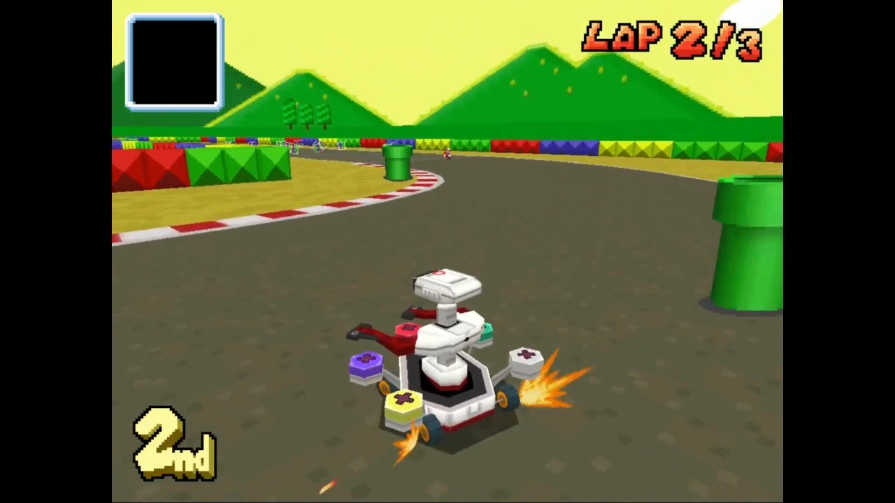 Mario Kart DS - SNES Mario Circuit 1 150cc (Famicom R.O.B w/ ROB-BLS ...