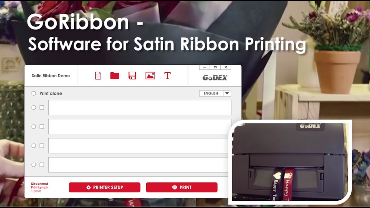 GoRibbon - Software for Satin Ribbon Printing - YouTube