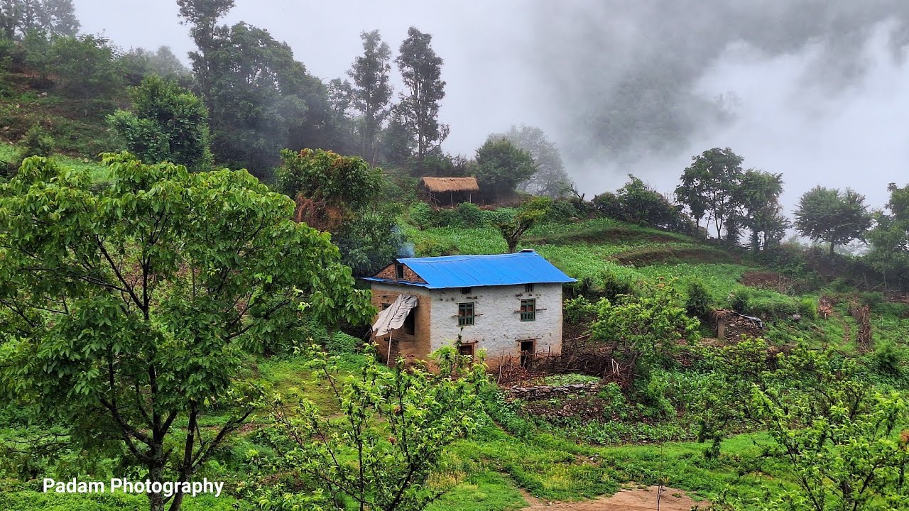 Most Peaceful And Relaxation Mountain Village Life |Rainy Day in ...