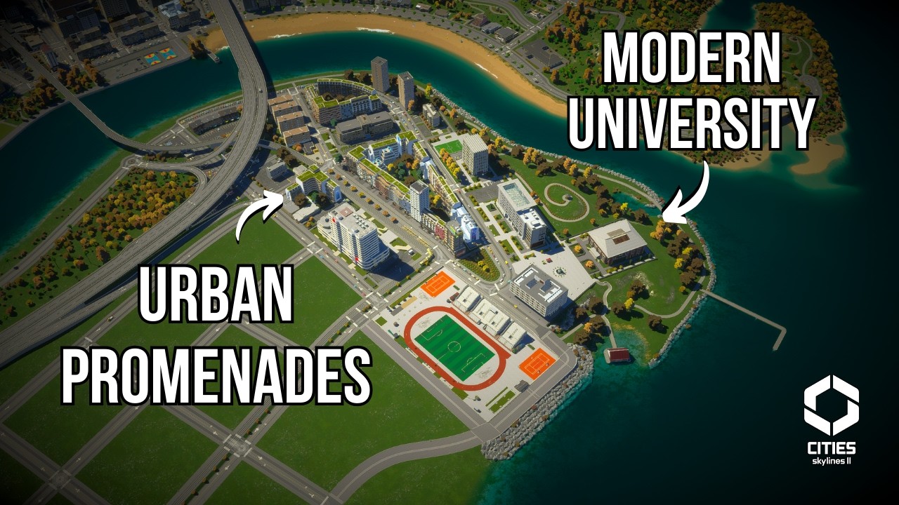The Urban University I've Wanted For Ages | Cities Skylines 2 | Dewy ...