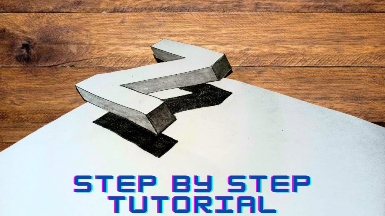 3d drawing easy letter Z || step by step drawing 3d letter Z || 3d ...