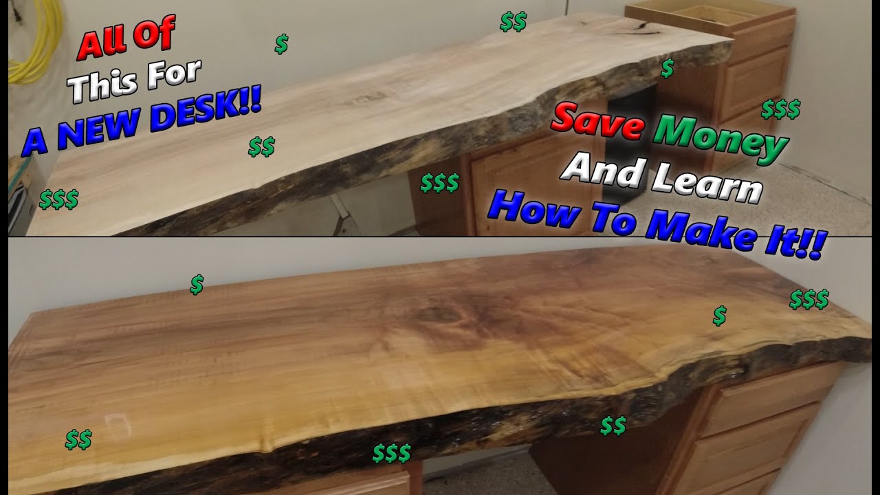 Making A Beautiful Maple Desktop With Metallic Epoxy Filler!! - YouTube