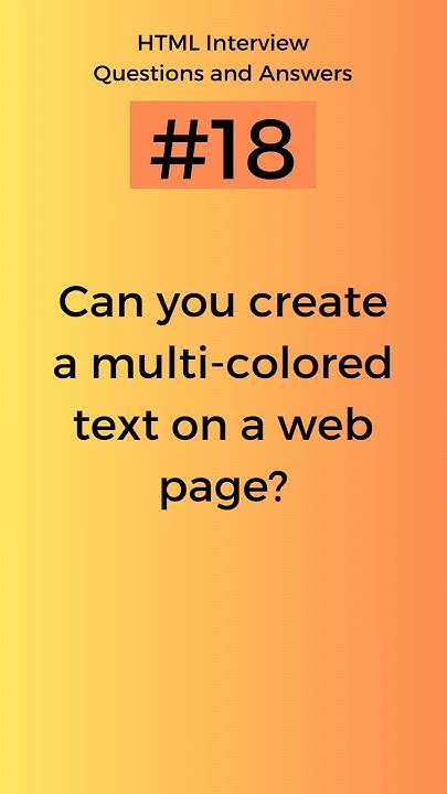 How to create Multi-colored text on a web page | HTML Interview Questions and Answers Part - 18 ...
