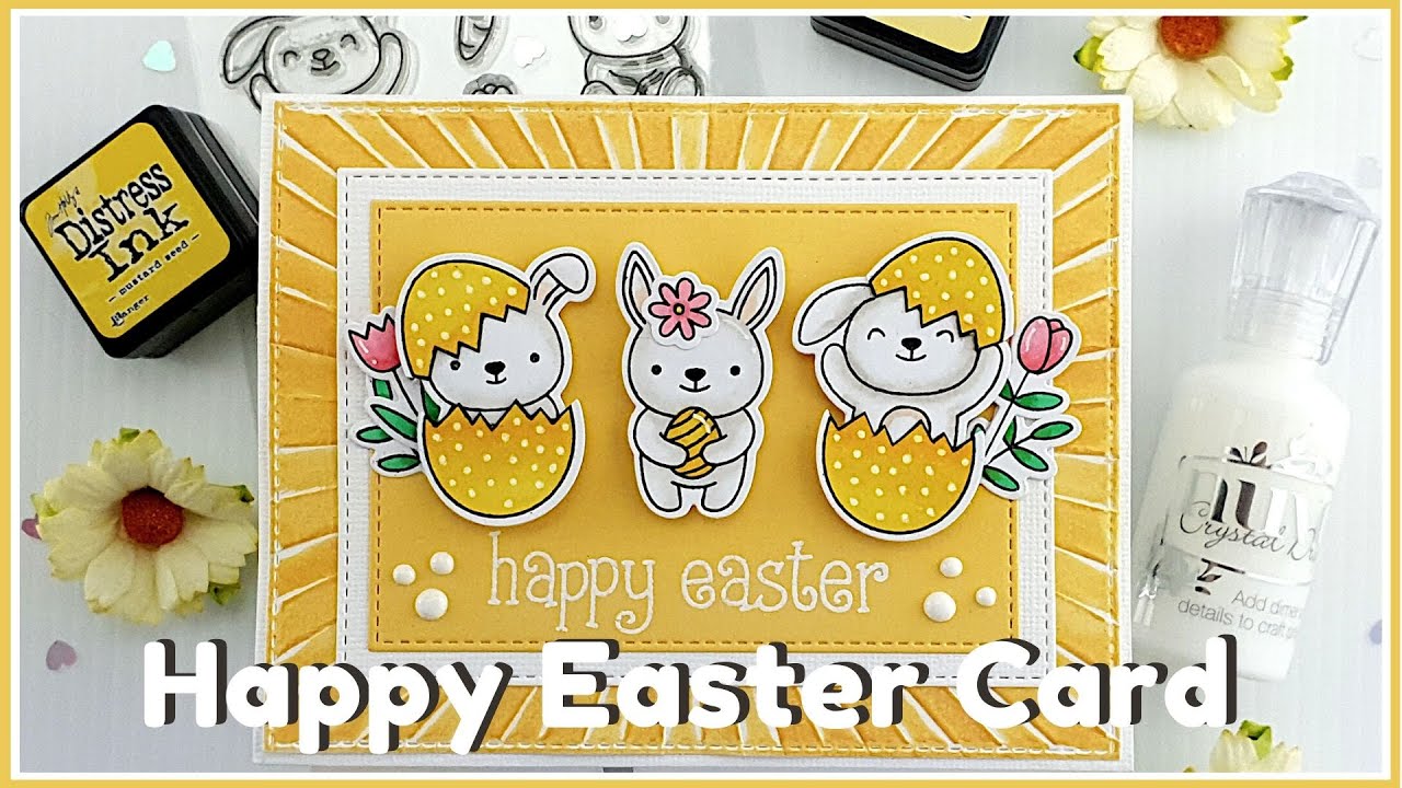 Happy Easter 2020 Card // Embossing Folder Inking Technique. Super fun ...