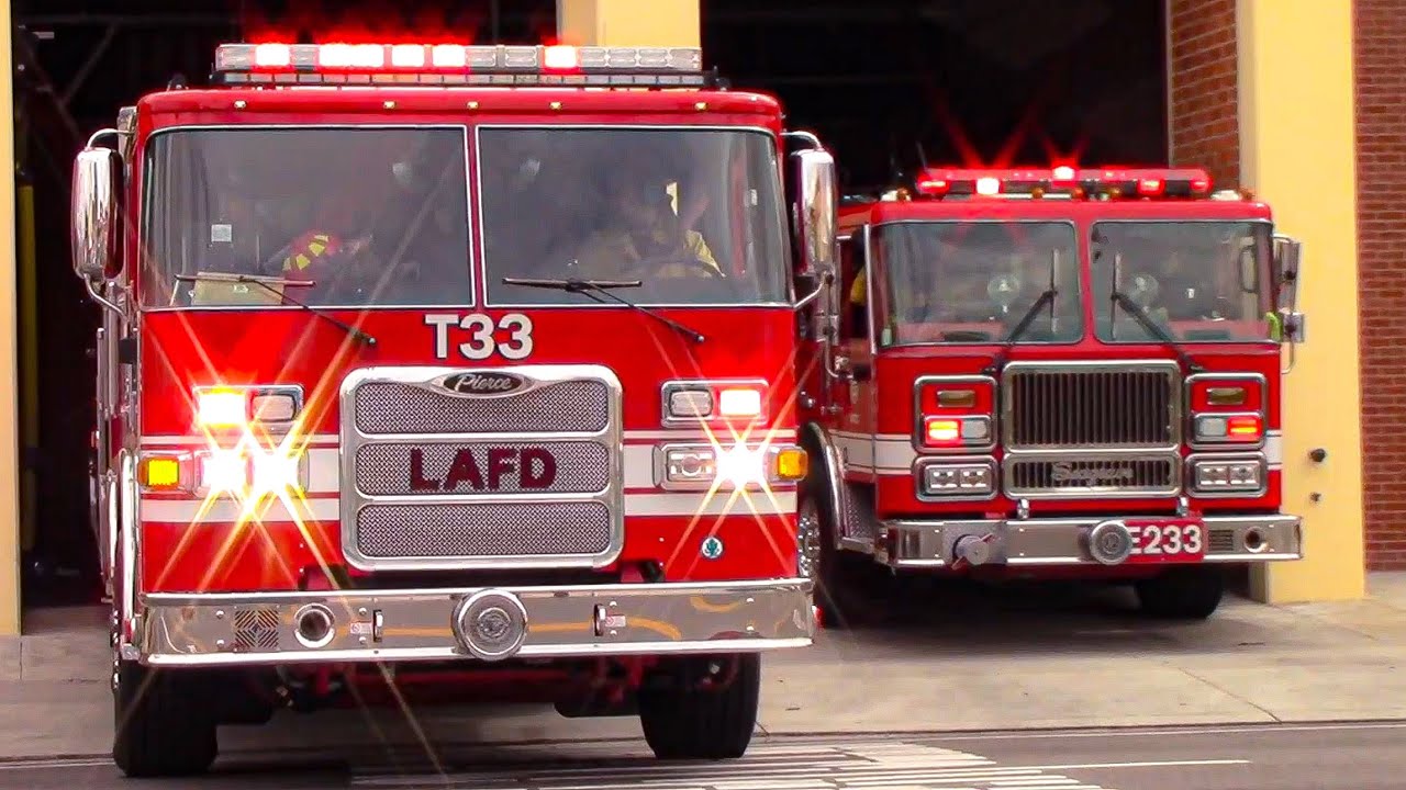 LAFD Light Force 33 Responding - YouTube