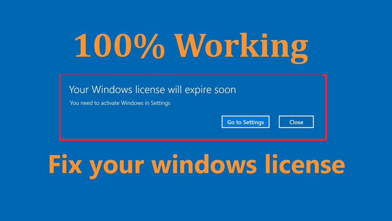 Your Windows license will expire soon | Problem Solved on windows 10 ...