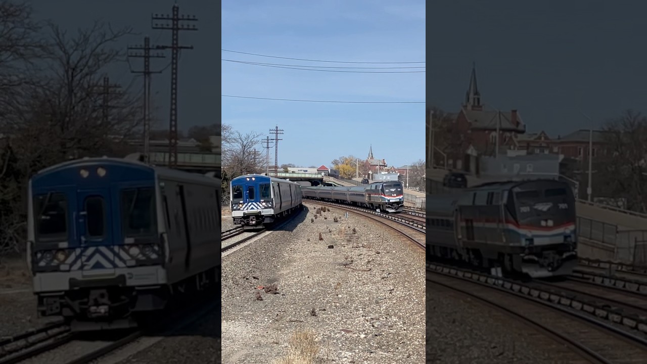 Train Race between a MNR M8 Train Set & and Amtrak Train #metronorth #amtrak #train #railroad ...