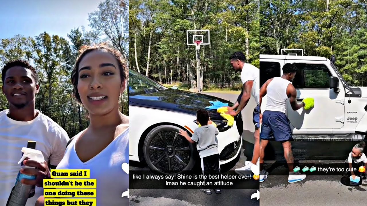 RISS & QUAN STARTED A FAMILY CAR WASH CUTEST THING EVER - YouTube