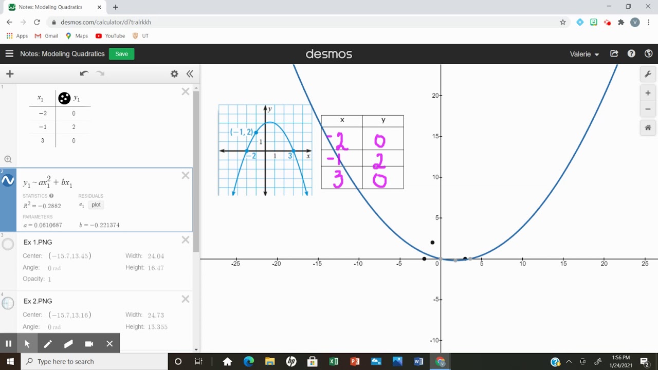 Modeling Quadratics - YouTube