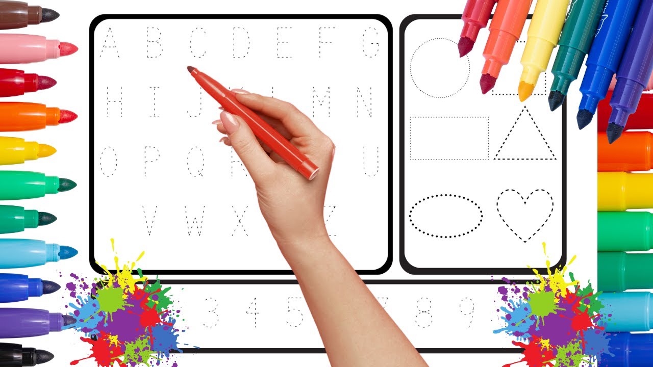 Learning Alphabet , Numbers: Let's Trace & Write | Educational Video ...