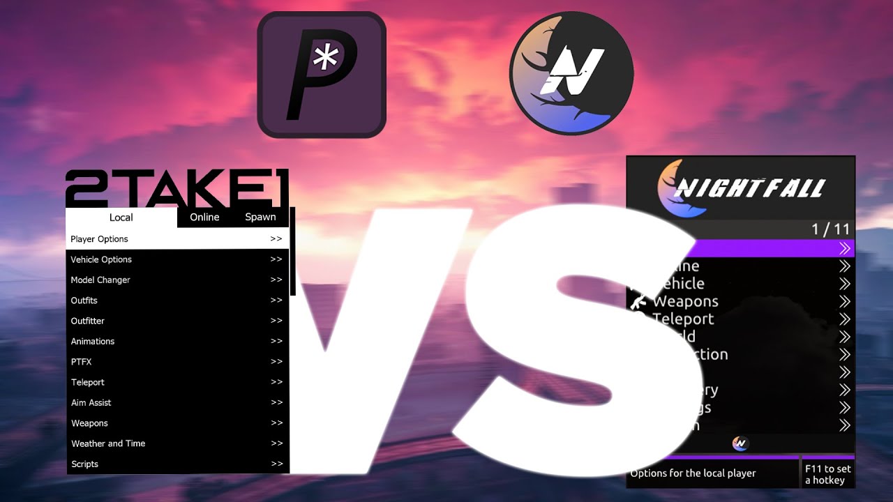 Nightfall VS 2Take1 GTA Online Mod Menu Protections Battle - YouTube