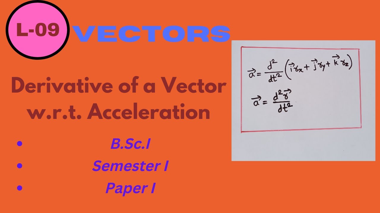 B.Sc.I Chapter 1:Vector 09 II Derivatives of a vector w.r.t. a ...