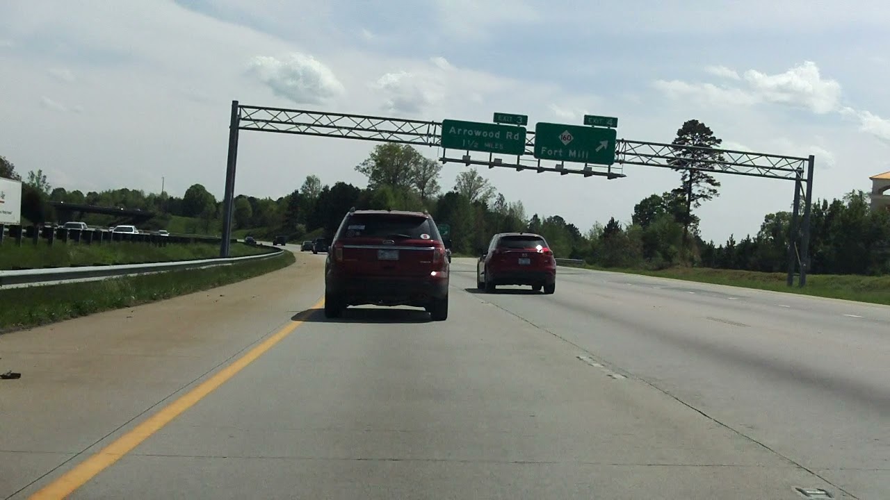 Charlotte Beltway (Interstate 485 Exits 10 to 1) outer loop - YouTube