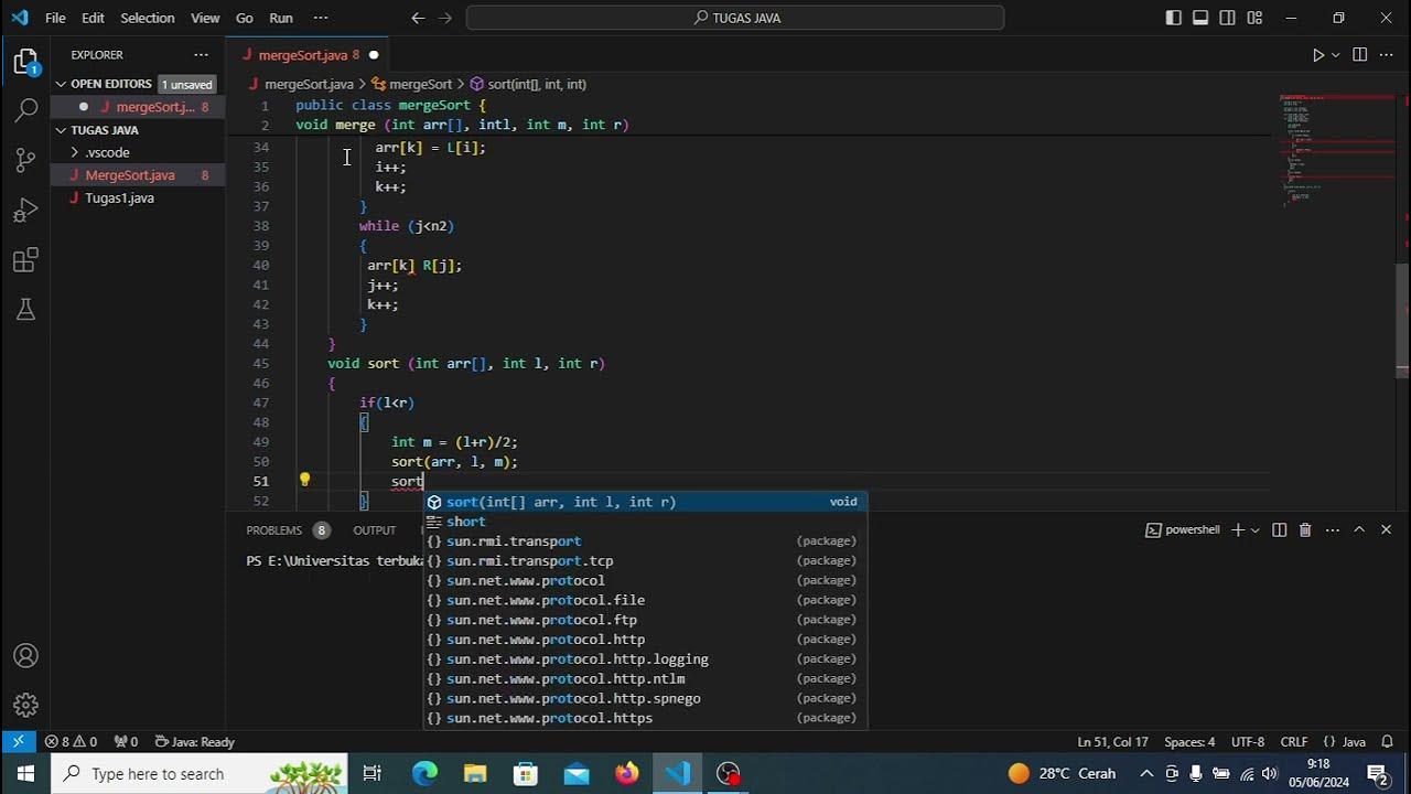 Tugas 2 struktur data, membuar algoritma merge-sort dan counting-sort - YouTube