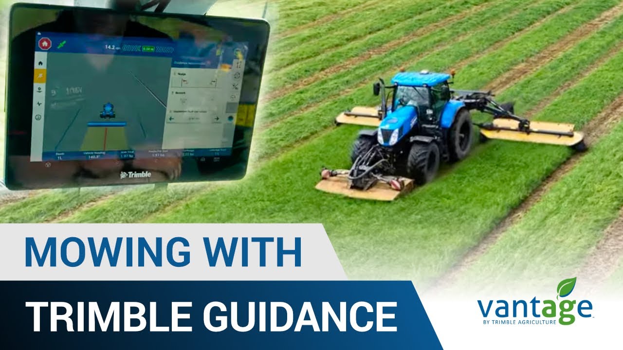 Mowing with Trimble Guidance | Vantage Ireland - YouTube
