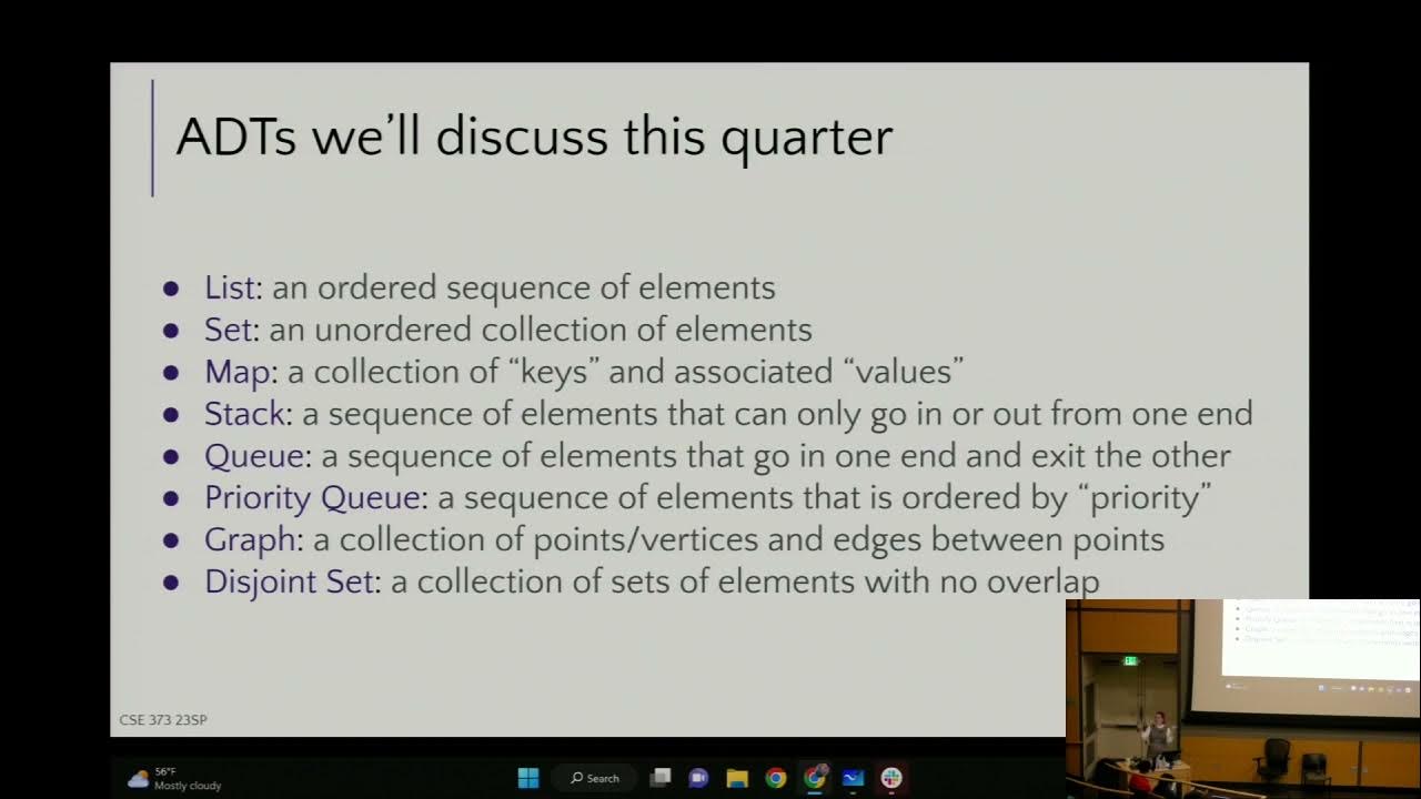 [CSE 373 SP23] Lecture 2: List ADT - YouTube