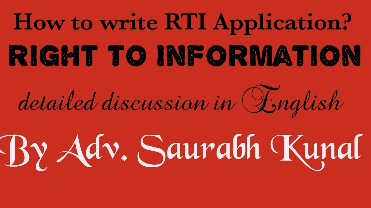 RTI application How to file Right to information application # ...