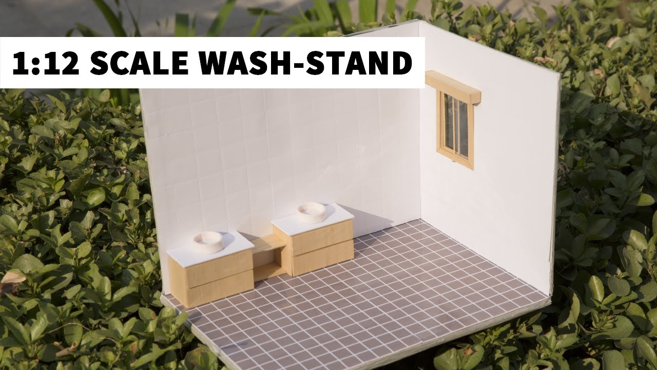 Miniature Bathroom EP04 | DIY 1:12 Scale Washstand and Sink - YouTube