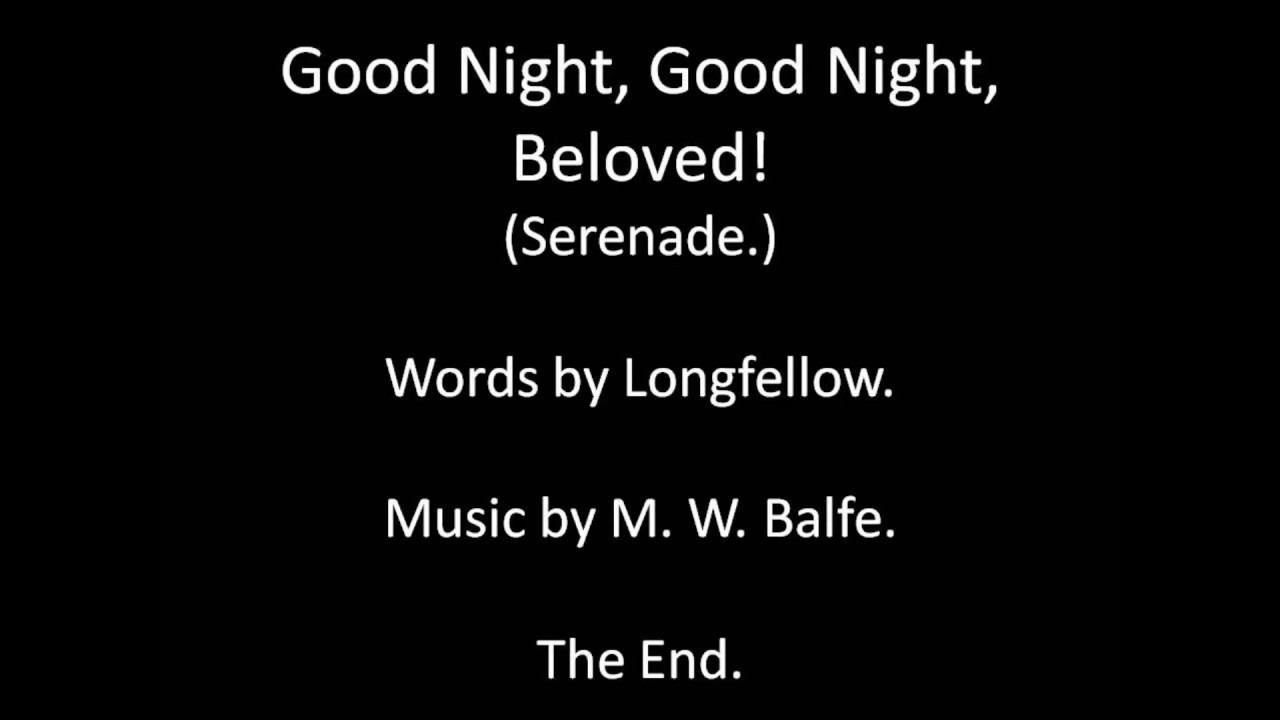 Good Night, Good Night, Beloved! instr - YouTube