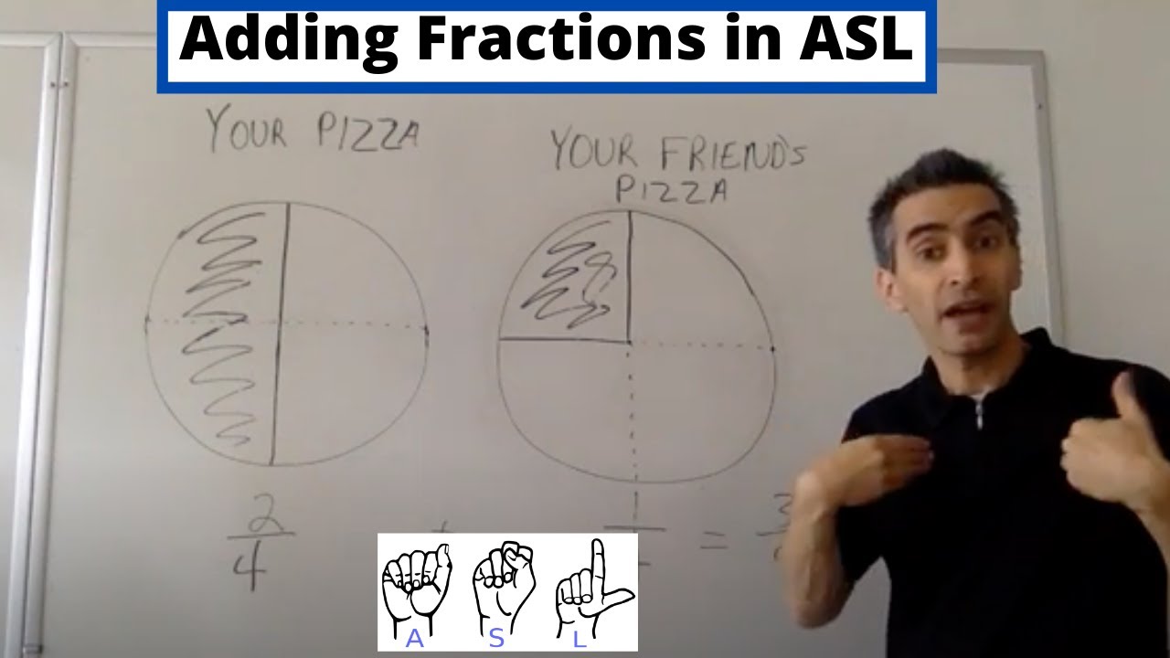 Math in ASL: Understanding Fractions (adding them together) in American ...