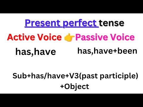 Present perfect tense |Active voice |Passive voice - YouTube