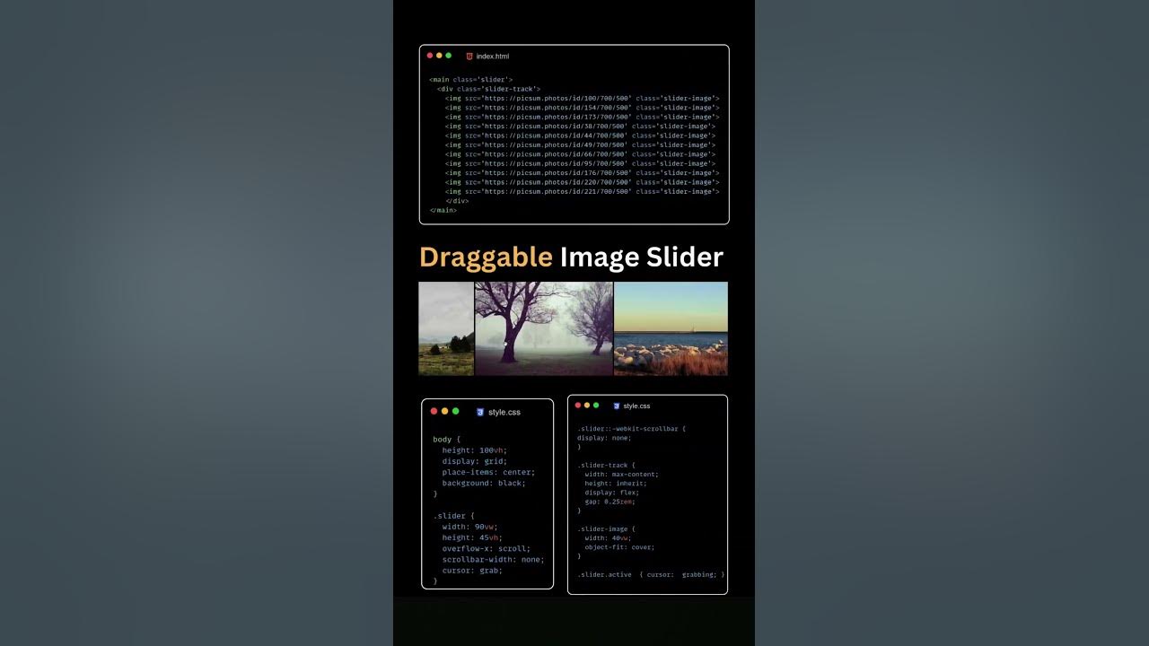 Make Image Slider Using Html Css Javascript Coding Softwaredeveloper Codehacker Python Fypシ