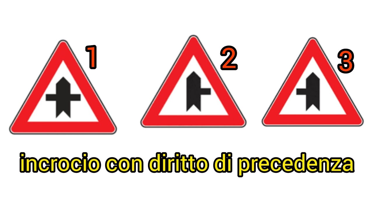 Incrocio con diritto di precedenza(segnali di precedenza) - YouTube