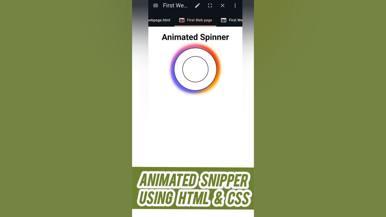 Animated Snipper using Html and CSS #animated #htmlandcss #beginners - YouTube