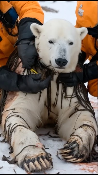 Dramatic Rescue Polar Bear Trapped in Plastic saved - YouTube