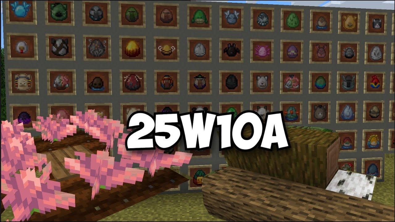 ПОВАЛЕННЫЕ ДЕРЕВЬЯ и ОБНОВЛЁННЫЕ ЯЙЦА ПРИЗЫВА МОБОВ в МАЙНКРАФТ | Обзор на Снапшот 25w10a - YouTube