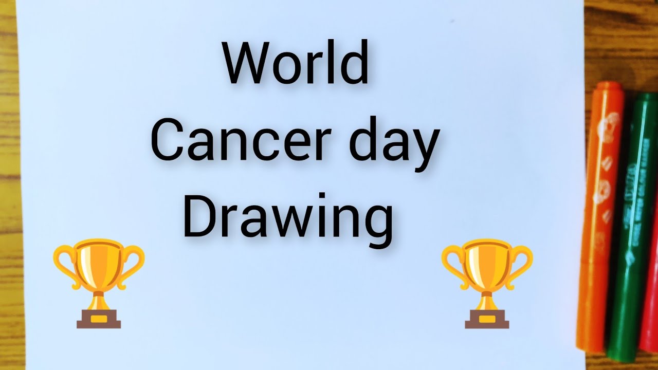 world cancer day drawing/cancer day poster drawing/cancer awareness day ...