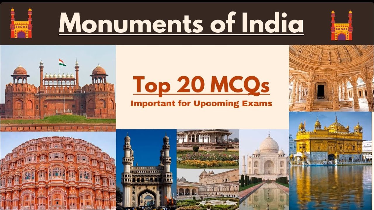 Monuments of India|Top 20 MCQs|Important Questions|Monuments In India ...