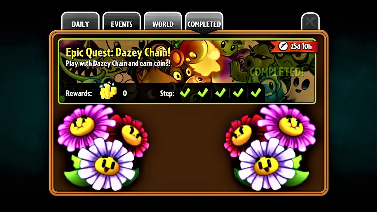 Plants vs. Zombies 2 | Epic Quest: Dazey Chain! #PvZ2 - YouTube