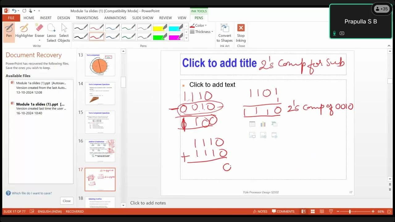 Binary Arithmetic , Booths algorithm for multiplication of signed ...