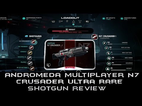 Mass Effect Andromeda N7 Crusader Shotgun Ultra Rare Review - YouTube