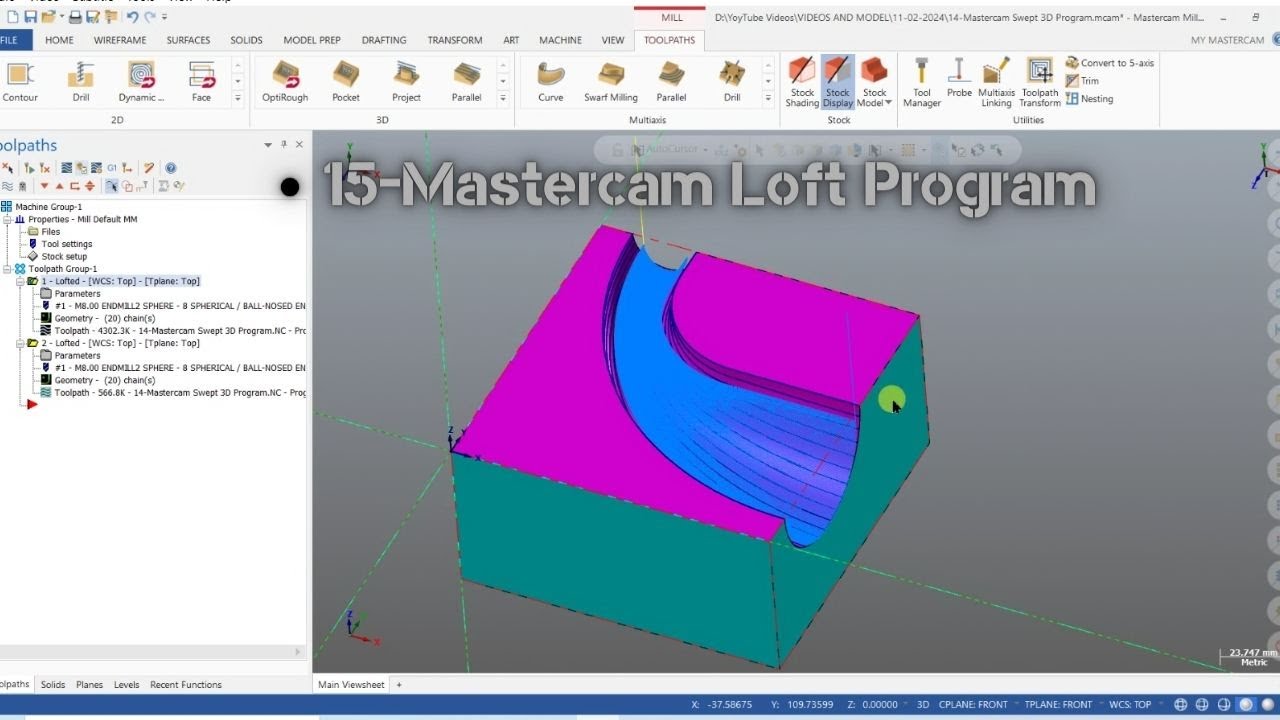 15-Mastercam Loft Program#Loft Program In Mastercam#How To Make Loft Program#Loft Program #vmc # ...