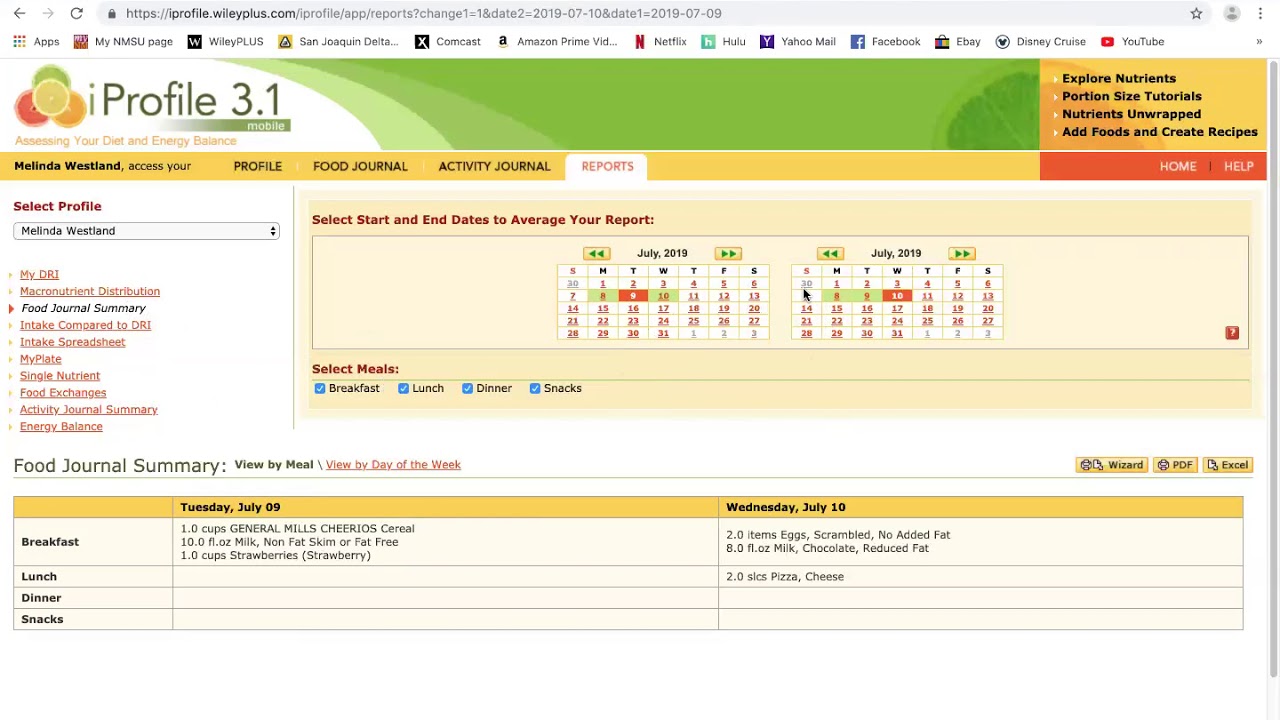 Nutrition iProfile reports - YouTube