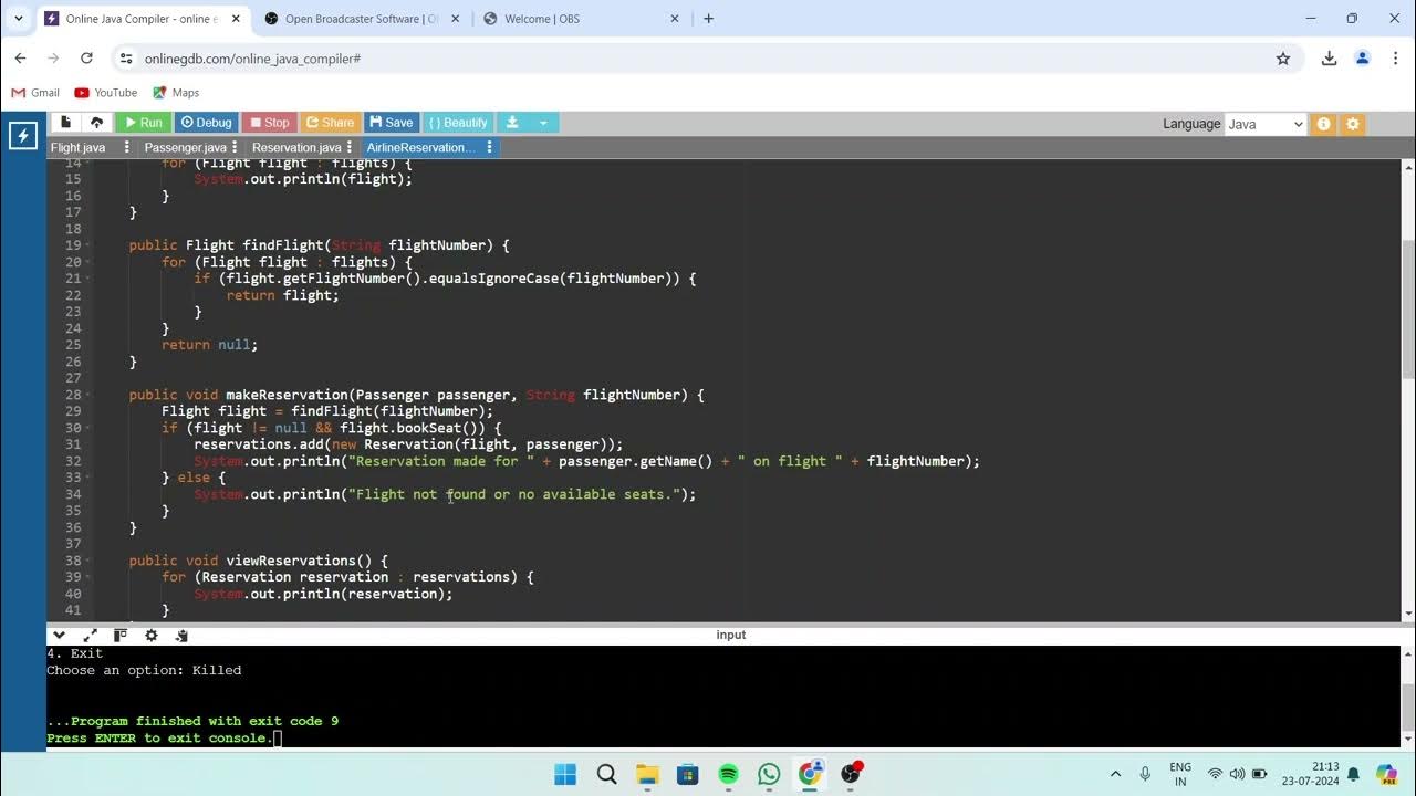 Airline Reservation System using Java | Rejola internship Projects | Concept explanation video ...