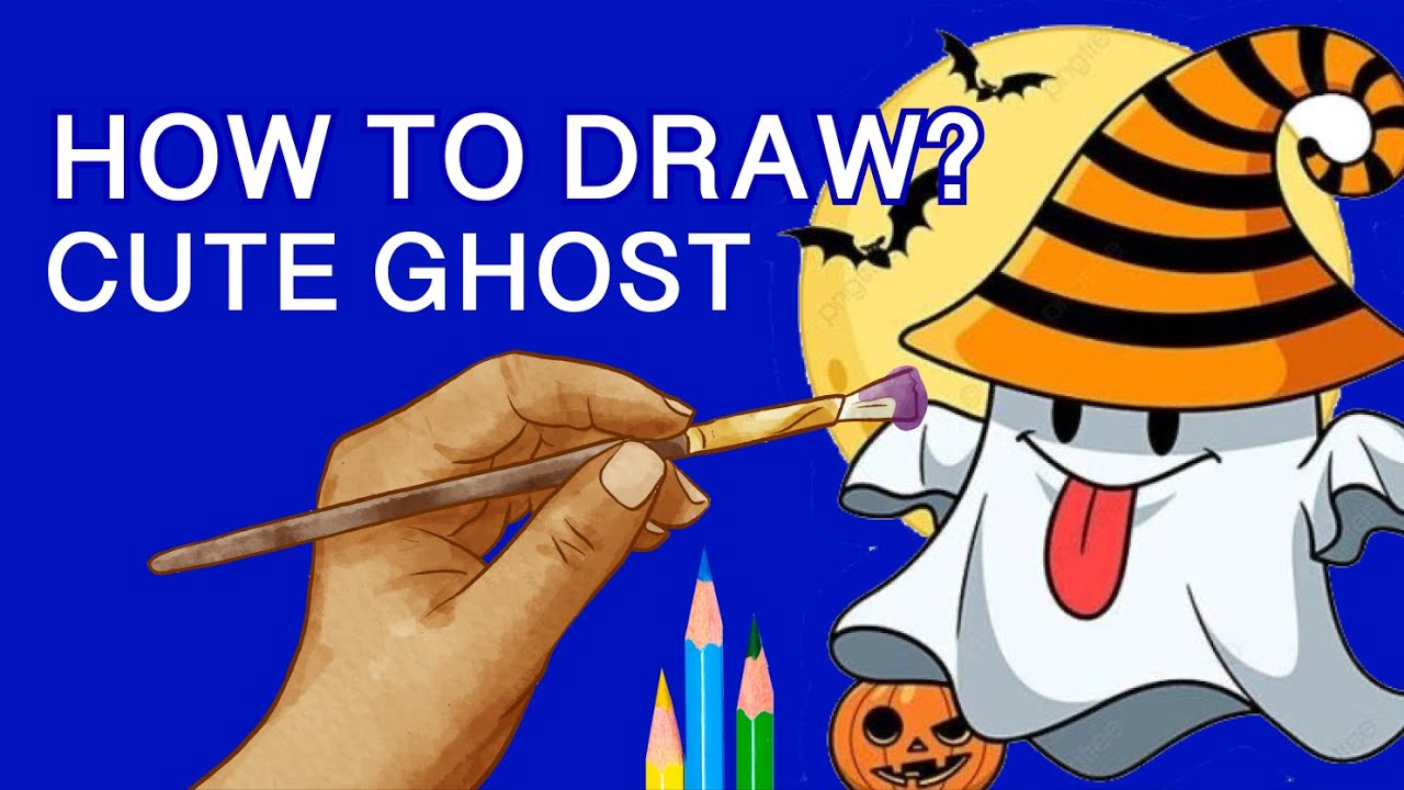 How to draw cute ghost Simple tutorial step-by-step! - YouTube