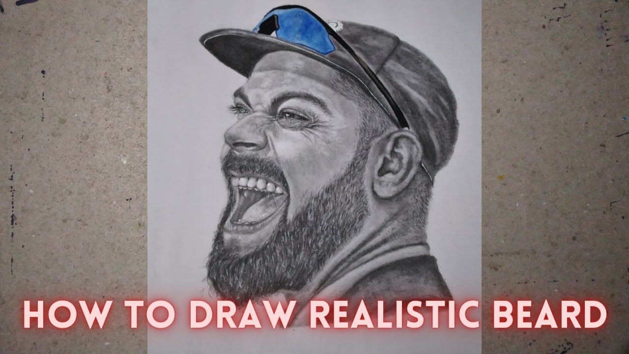 How to Draw Realistic Beard with Graphite Pencil | Beard Drawing ...