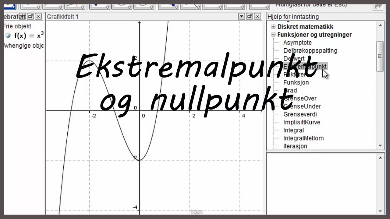 Ekstremalpunkt og nullpunkt - YouTube