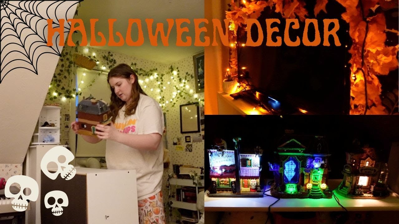 decorating my room for fall/halloween - YouTube