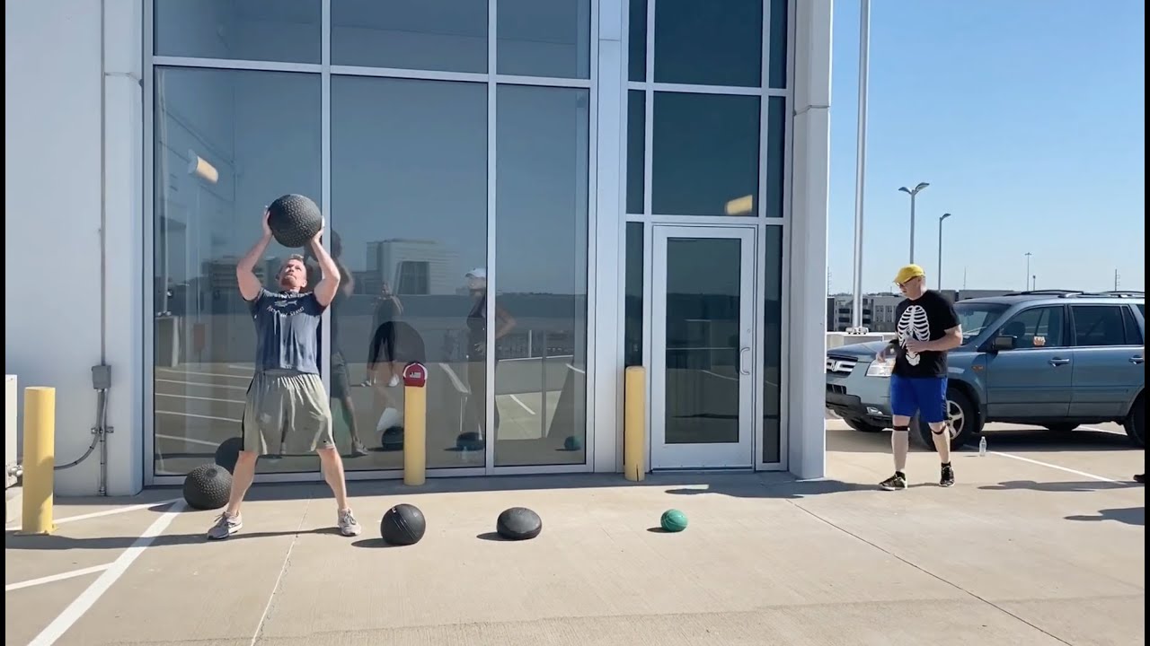 Heavy slam balls overhead exercise - YouTube