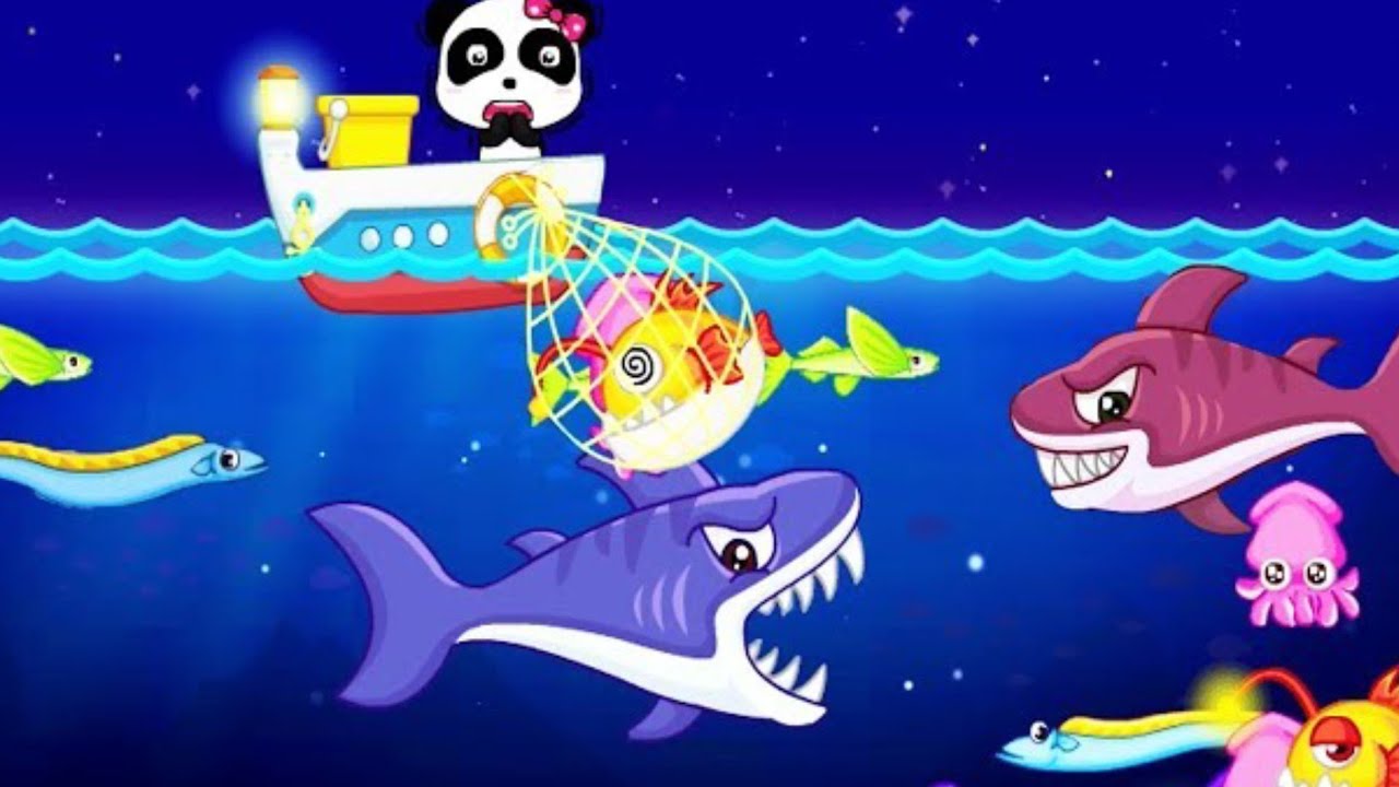 baby panda fishing |baby panda fishing game |baby bus | youtube cartoon ...