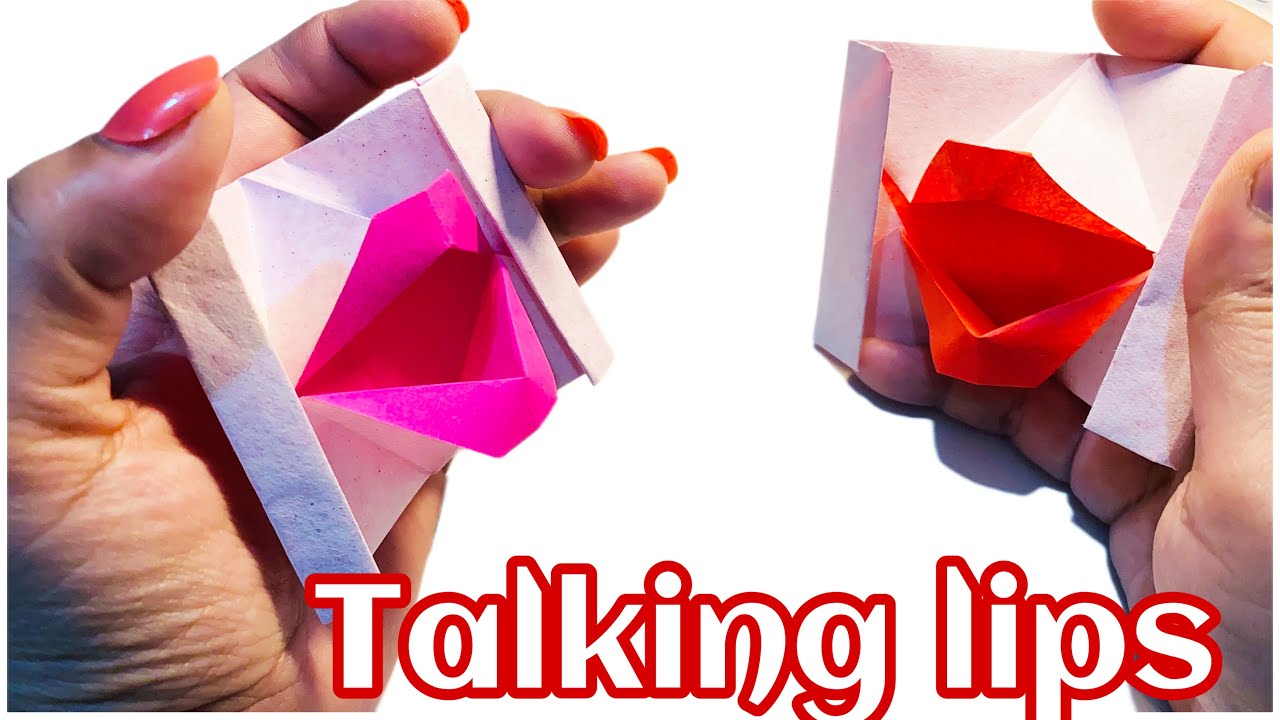 Talking lips 👄 • how to fold paper lips • easy paper craft - YouTube