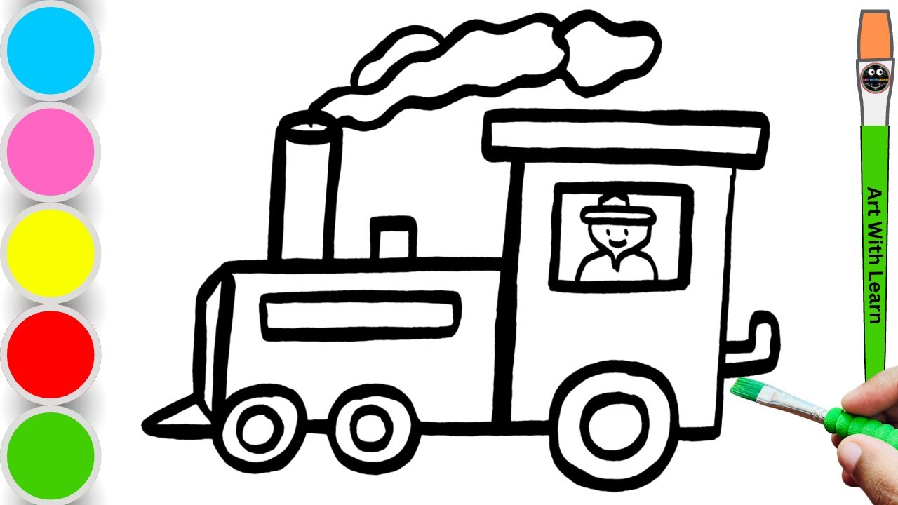 Train Drawing, Painting and Coloring for Kids and Toddlers_Child Art ...