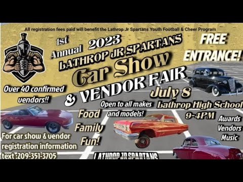 Lathrop Jr Spartans carshow & vendor fair 7/8/23 - YouTube